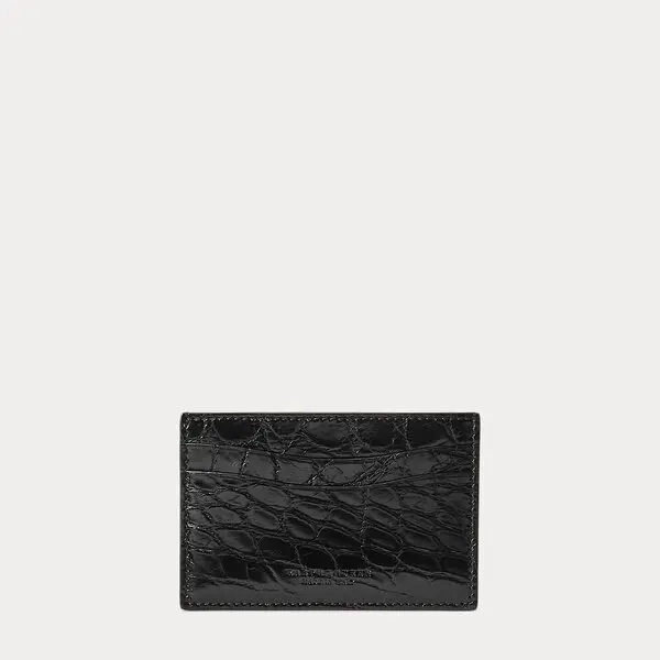 Ralph Lauren Alligator Card Case - Black