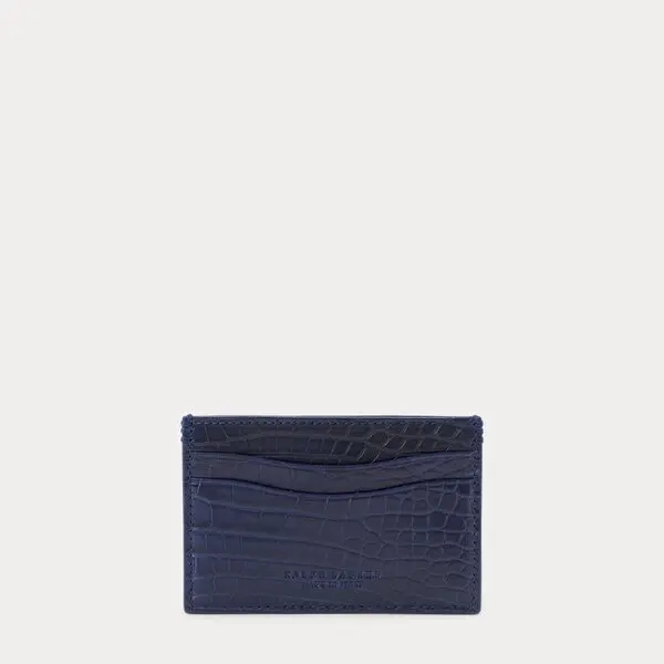 Ralph Lauren Alligator Card Case - Classic Chairman Navy