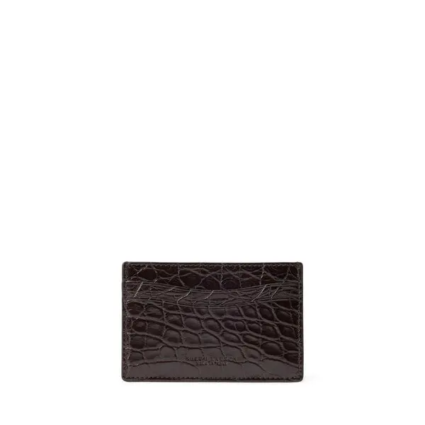 Ralph Lauren Alligator Card Case - Dark Brown