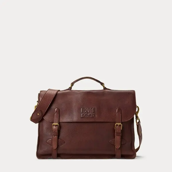 Ralph Lauren Heritage Leather Messenger Bag - British Tan
