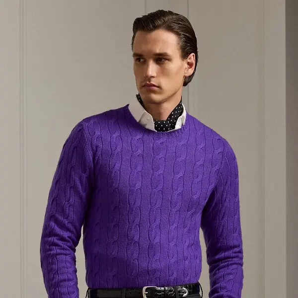 Ralph Lauren Cable-knit Cashmere Sweater - Classic Violet
