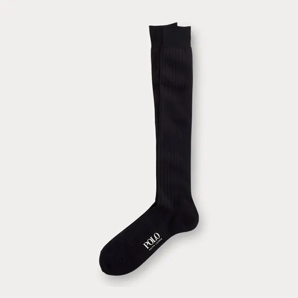 Ralph Lauren Solid Rib Over-the-calf Socks - Black