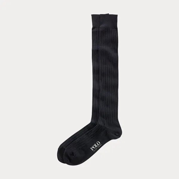 Ralph Lauren Solid Rib Over-the-calf Socks - Navy