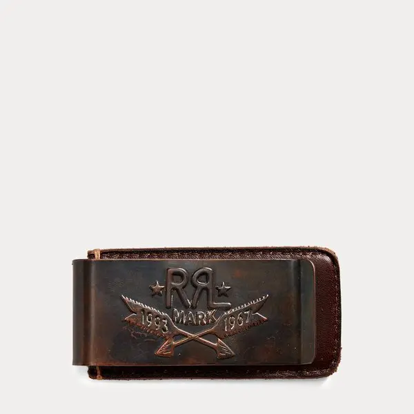 Ralph Lauren Hand-tooled Leather Money Clip - Copper