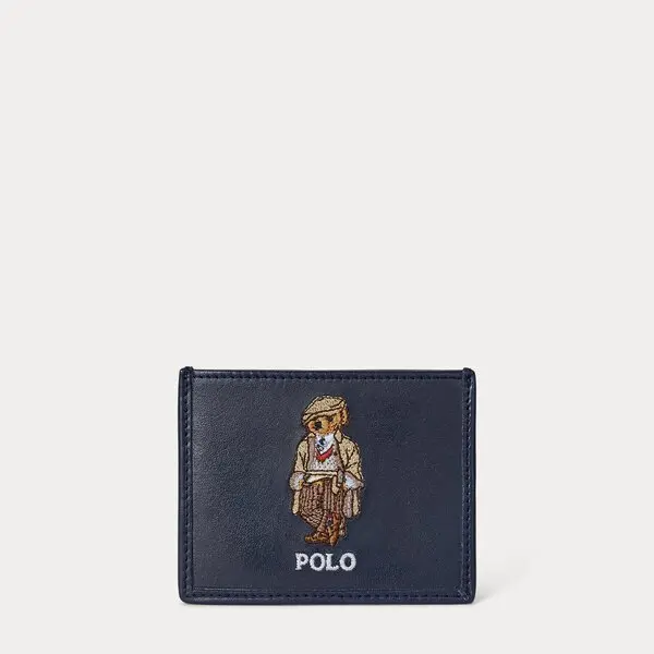 Ralph Lauren Polo Bear Leather Card Case - Newport Navy