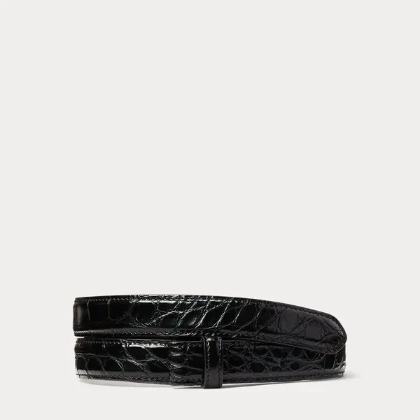 Ralph Lauren Alligator Belt Strap - Black
