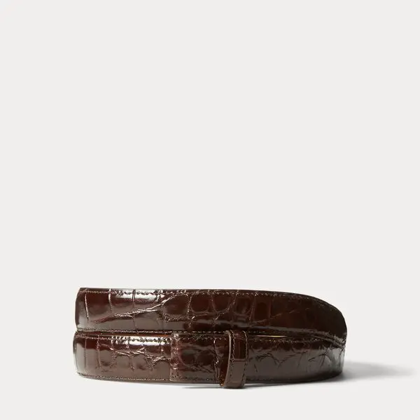 Ralph Lauren Alligator Belt Strap - Brown