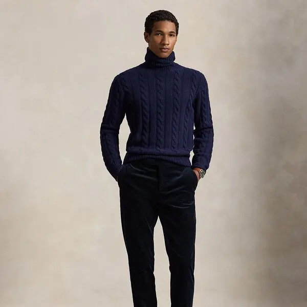 Ralph Lauren Cable-knit Wool-cashmere Sweater - Hunter Navy