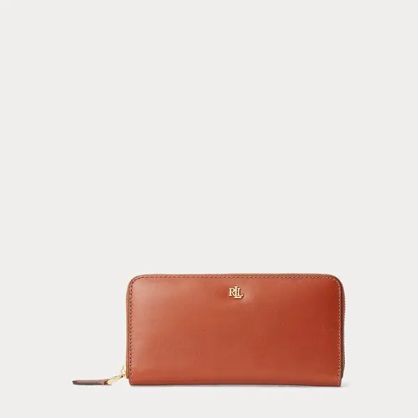 Ralph Lauren Leather Continental Wallet - Lauren Tan