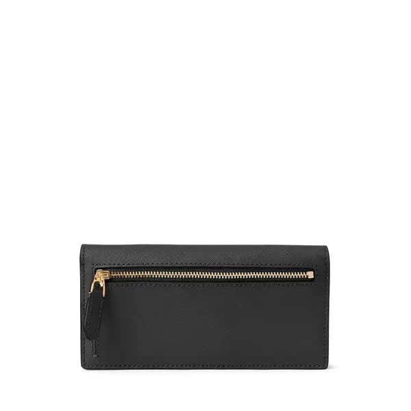 Ralph Lauren Crosshatch Leather Slim Wallet - Black