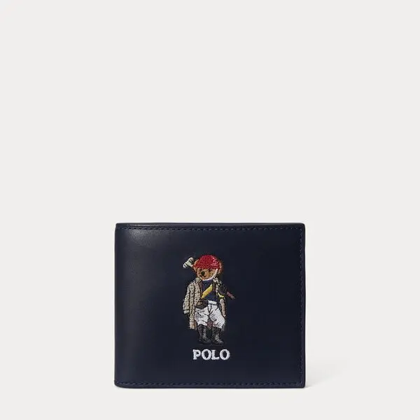 Ralph Lauren Polo Bear Leather Billfold Wallet - Newport Navy