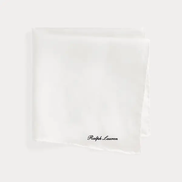 Ralph Lauren Silk Pocket Square - White