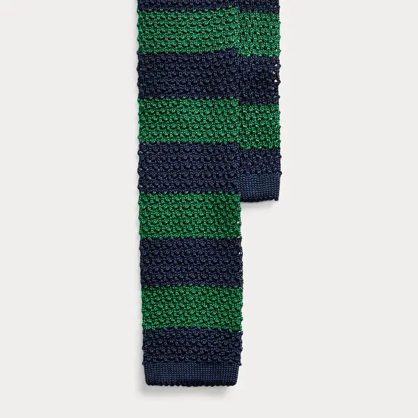 Ralph Lauren Striped Knit Tie - Navy/green