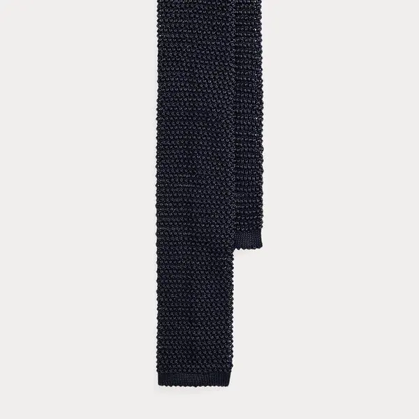 Ralph Lauren Knit Silk Neck Tie - Dark Navy