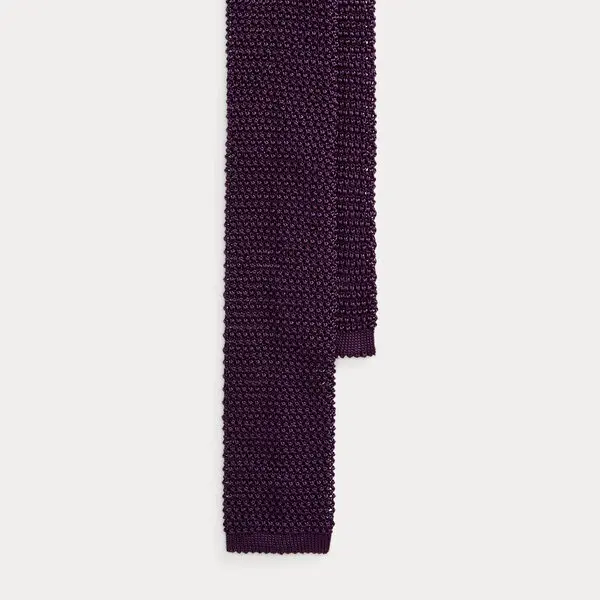 Ralph Lauren Knit Silk Neck Tie - Dark Purple