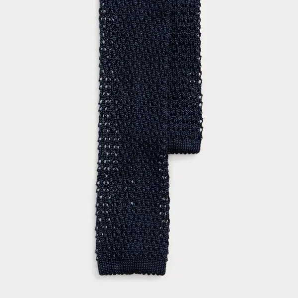 Ralph Lauren Knit Silk Neck Tie - Navy