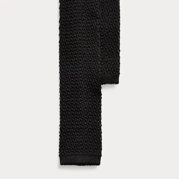 Ralph Lauren Knit Silk Neck Tie - Silver