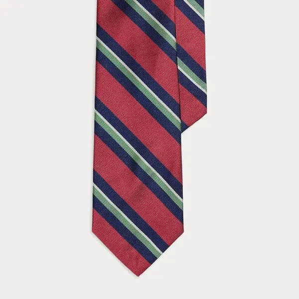 Ralph Lauren Striped Silk Repp Neck Tie - Canvs Pink Multi