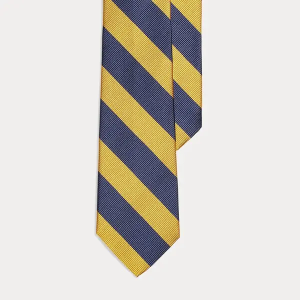 Ralph Lauren Striped Silk Repp Neck Tie - Navy/gold