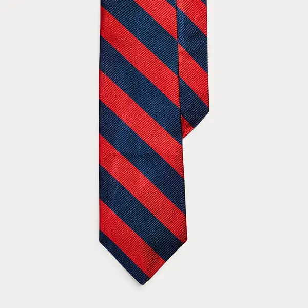Ralph Lauren Striped Silk Repp Neck Tie - Navy/red