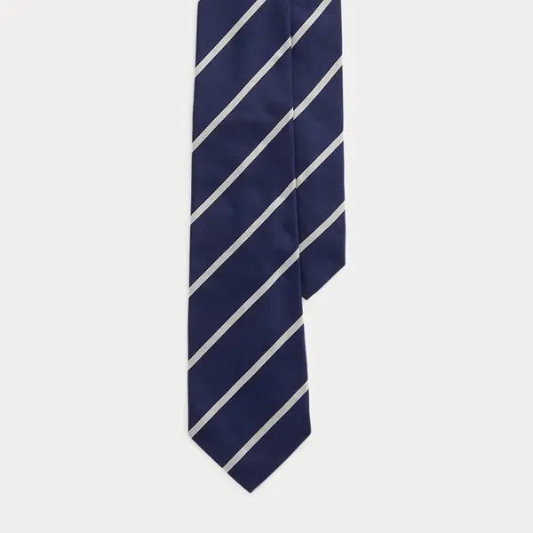 Ralph Lauren Striped Silk Repp Neck Tie - Navy/white