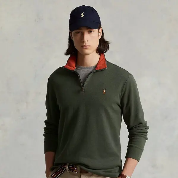 Ralph Lauren Estate-rib Quarter-zip Pullover - Angler Green