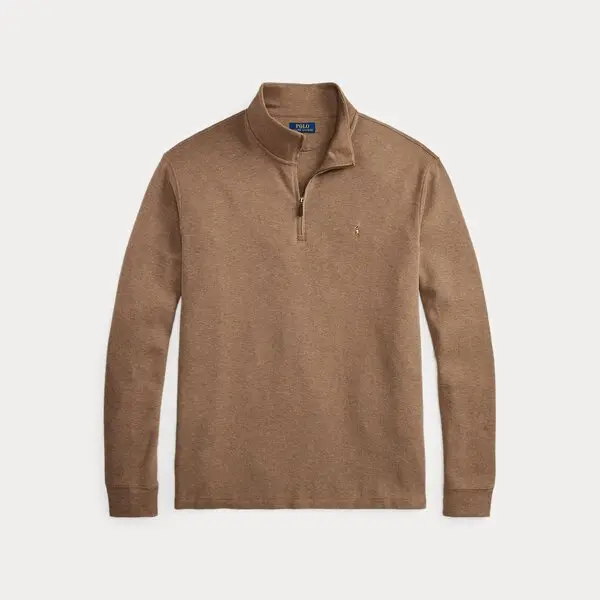 Ralph Lauren Estate-rib Quarter-zip Pullover - Brown Heather