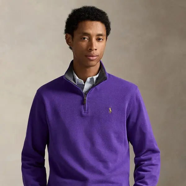 Ralph Lauren Estate-rib Quarter-zip Pullover - Cabana Purple