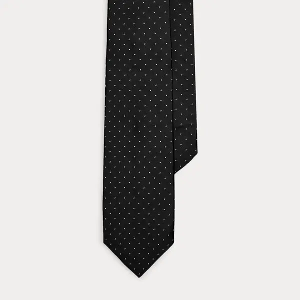 Ralph Lauren Pin Dot Peau De Soie Neck Tie - Black