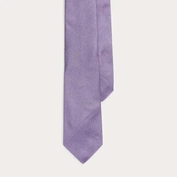 Ralph Lauren Pin Dot Silk Narrow Tie - Purple/white