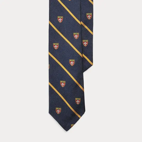 Ralph Lauren Striped Silk Club Tie - Navy