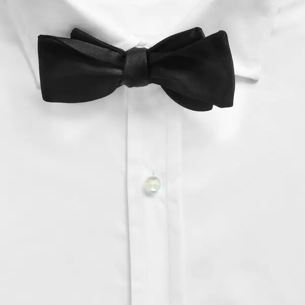 Ralph Lauren Purple Label Silk Satin Bow Tie - Black