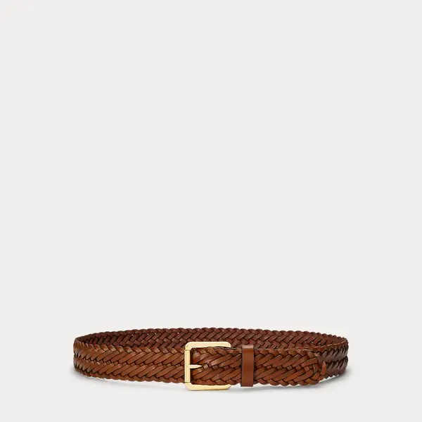 Ralph Lauren Braided Vachetta Leather Belt - Lauren Tan