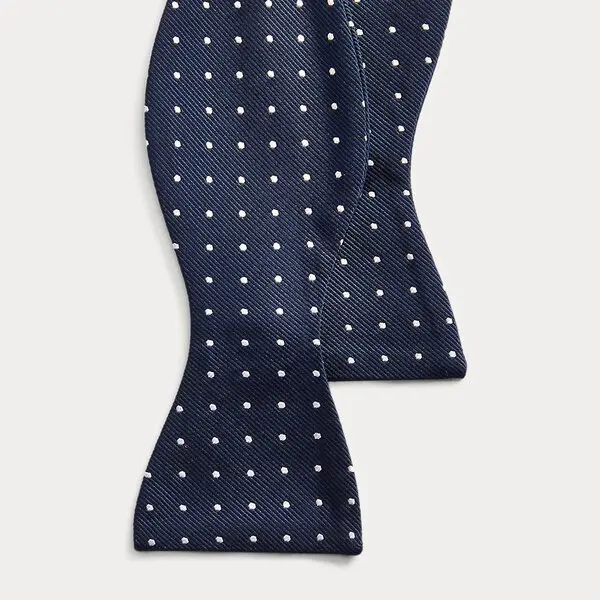 Ralph Lauren Polka-dot Silk Bow Tie - Navy/white