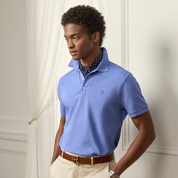 Ralph Lauren Custom Slim Fit Piqué Polo Shirt - Periwinkle