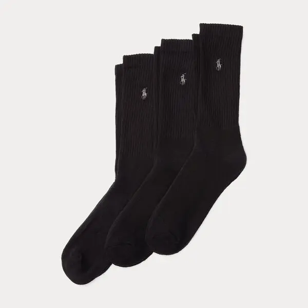 Ralph Lauren Crew Socks 3 Pack - Black