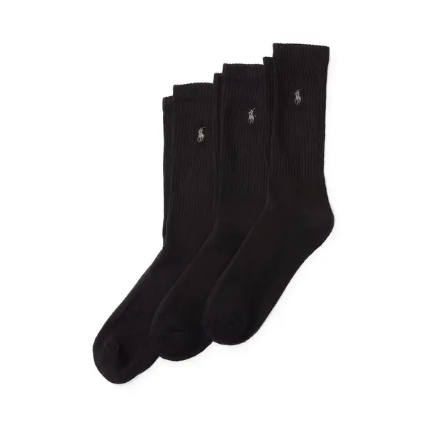 Ralph Lauren Crew Socks 3 Pack - Black