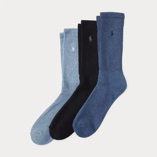 Ralph Lauren Crew Socks 3 Pack - Denim Assorted