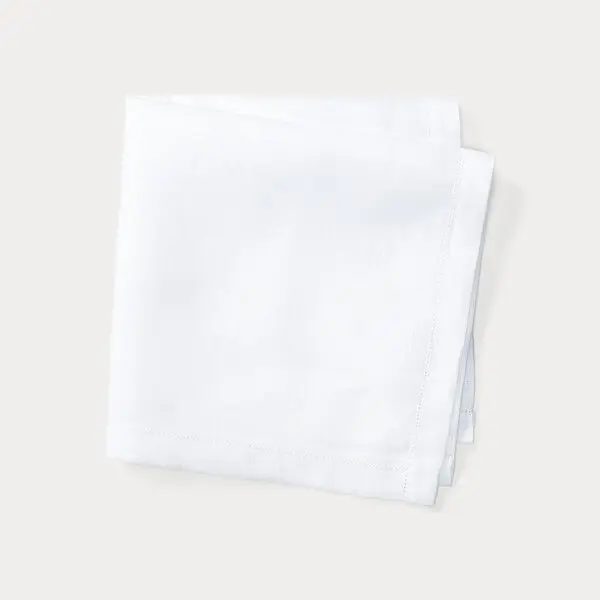 Ralph Lauren Linen Pocket Square - White