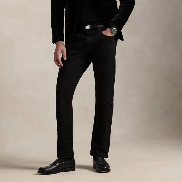 Ralph Lauren Varick Slim Straight Jean - Black Stretch
