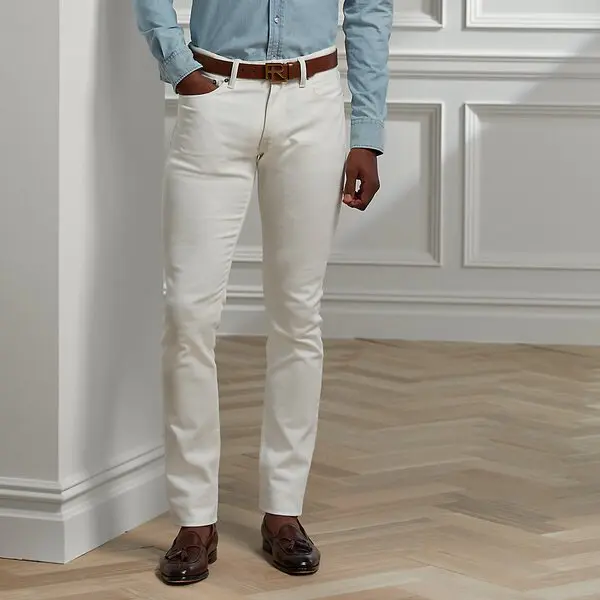 Ralph Lauren Slim Fit Stretch Jean - White Stretch