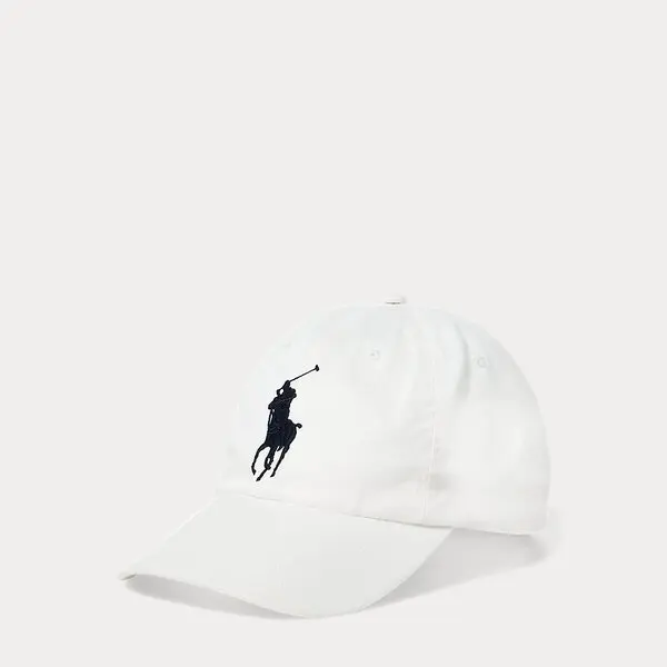 Ralph Lauren Big Pony Chino Baseball Cap - White