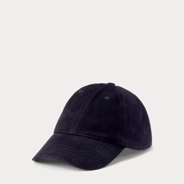 Ralph Lauren Suede Ball Cap - Collection Navy