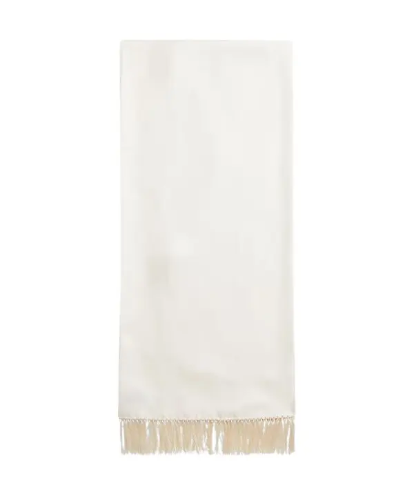 Ralph Lauren Fringe Silk Twill Scarf - Off-white