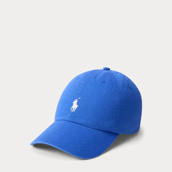 Ralph Lauren Cotton Chino Ball Cap - New Iris Blue/white
