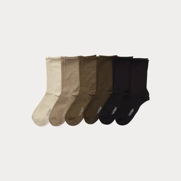 Ralph Lauren Roll-top Trouser Socks 6-pack - Grey/navy Multi