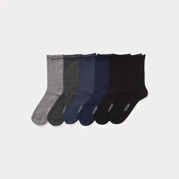 Ralph Lauren Roll-top Trouser Socks - Grey/navy Multi