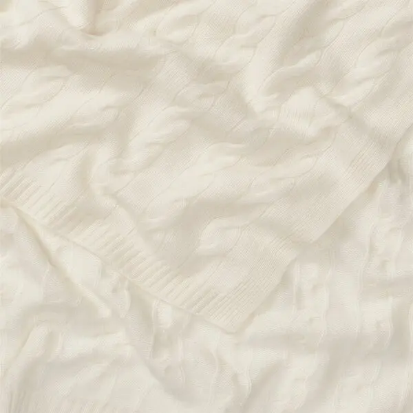 Ralph Lauren Cable Cashmere Scarf - Cream