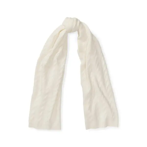 Ralph Lauren Cable Cashmere Scarf - Cream