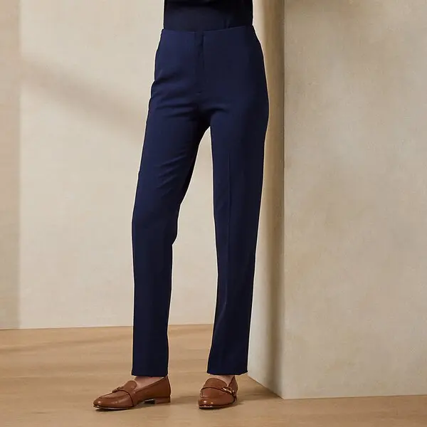 Ralph Lauren Simone Wool Crepe Pant - Navy